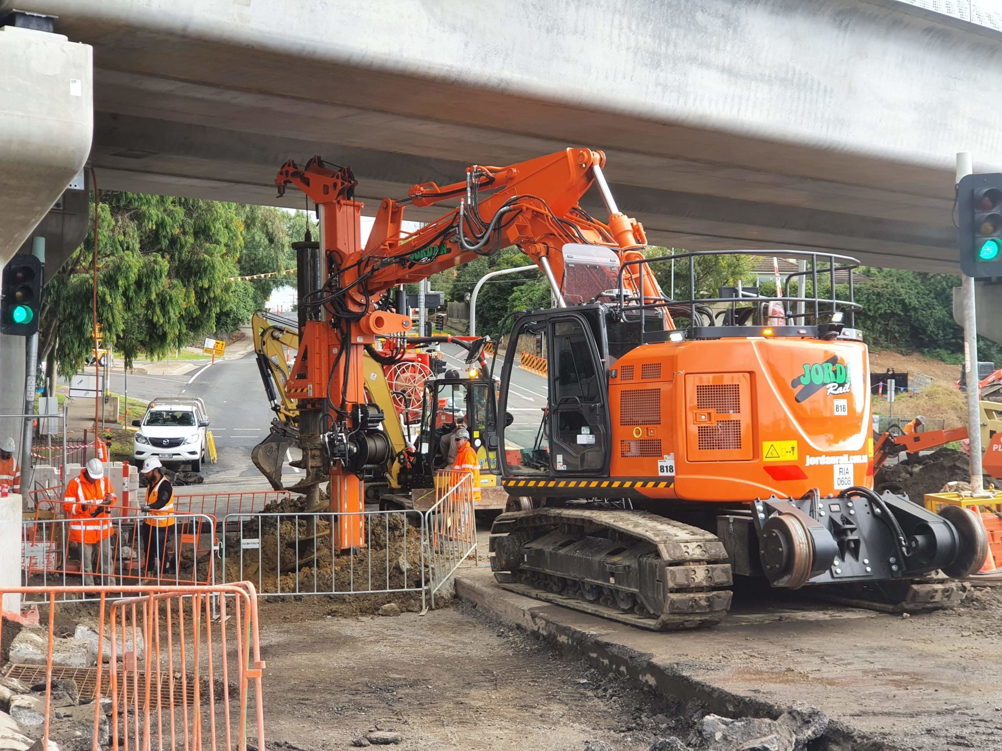 Drill Rig at Toorak Road Level Crossing Removal Project - Jordan Rail